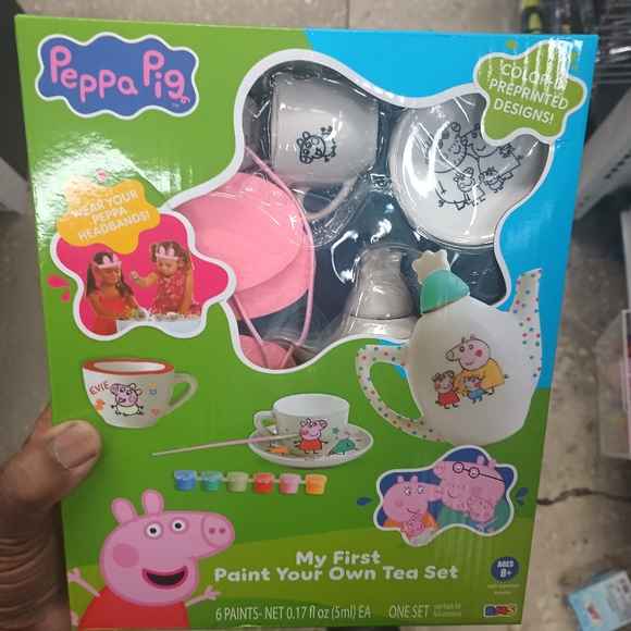 Peppa Pig | Toys | Peppa Pig Paint Your Own Tea Set Pink And Green ...
